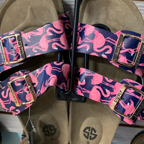 Simply Southern | Shoes | New Simply Southern Flamingo Slides Sandals ...